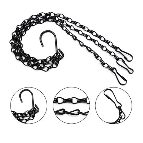 Badu Bg Кука за саксия с двойна глава Висяща верига Поставка за кошница 50 см Външен фенер