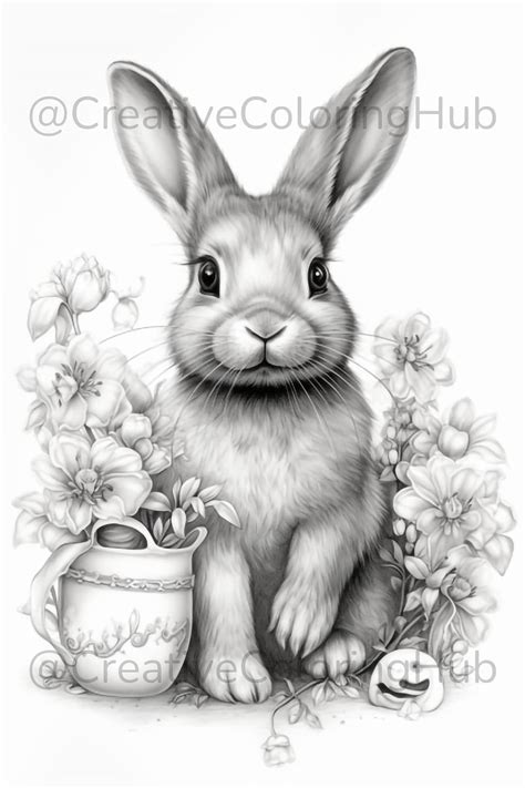 Bunny Coloring Page Realistic