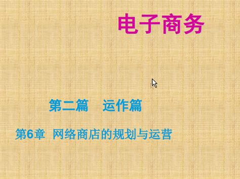第六章网络商店的规划与运营pptword文档在线阅读与下载免费文档