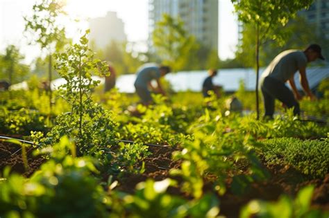 Premium Photo Volunteers Planting Trees Near Solar Panels