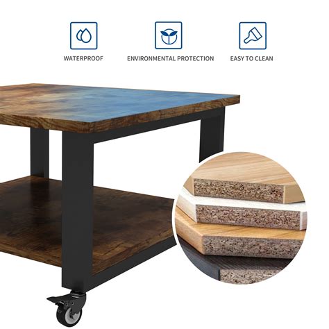 Natwind 2 Tier Mobile Printer Stand With Double Shelves Heavy Duty
