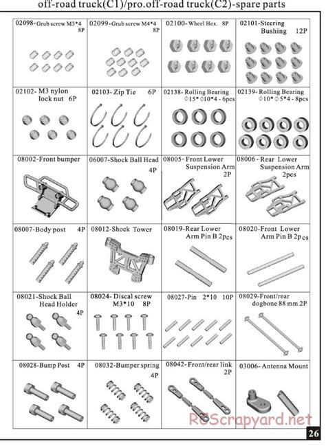 HSP Racing Brontosaurus 94111 Exploded View And Parts Lists