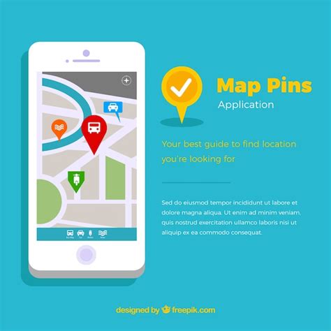 Free Vector Smartphone Map With Pins