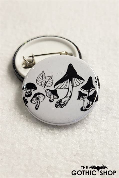 Mushroom Sketches Witchy Gothic Pin Badge Gothic And Witchy Pins And Badges