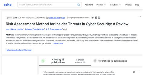 Risk Assessment Method For Insider Threats In Cyber Security A Review