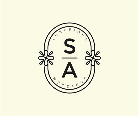 Sa Initials Letter Wedding Monogram Logos Template Hand Drawn Modern