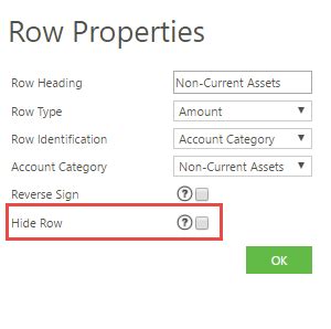 Hide A Row Or Column When Designing Or Editing Reports In The Online Report Designer Sage