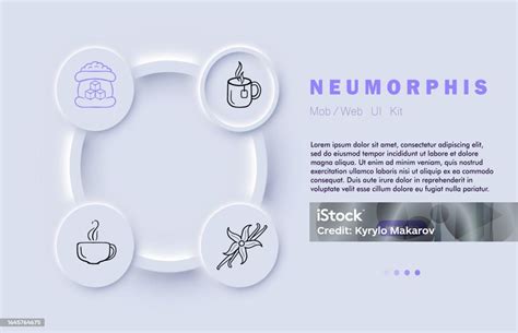 설탕 라인 아이콘입니다 지팡이 계피 컵 찻주전자 차 커피 음료 Neomorphism 스타일입니다 벡터 선 아이콘 Performing Arts Event에 대한 스톡 벡터