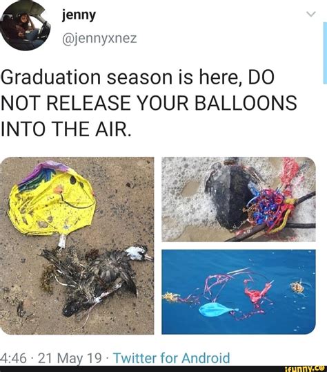 Jenny Graduation Season Is Here Do Not Release Your Balloons Into The