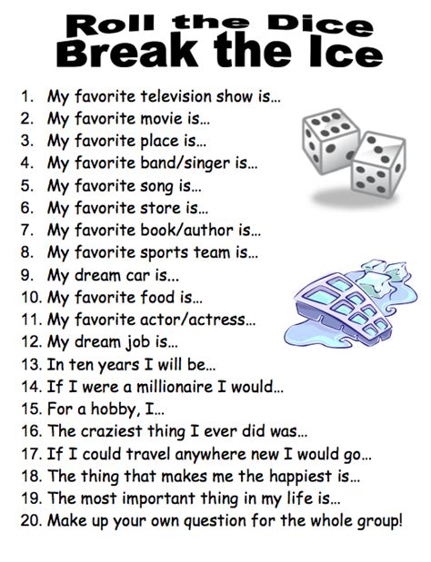 Printable Team Building Ice Breaker Games