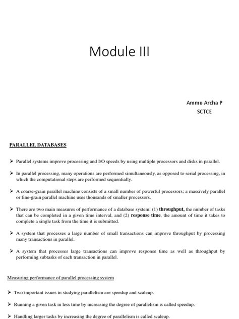 Module Iii Pdf Databases Parallel Computing