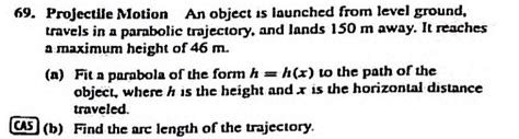 Solved Projectile Motion An Object Is Launched From Chegg