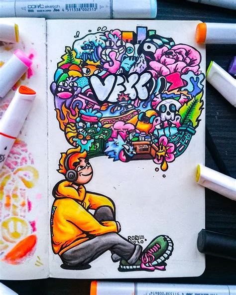 Vexx Doodle Copic Marker Art Graffiti Doodles Marker Art