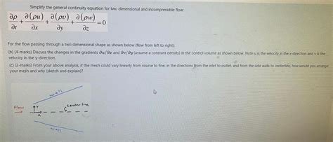 Solved Simplify The General Continuity Equation For Two