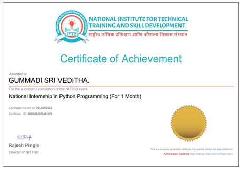 gummadi sri veditha on linkedin certified intern in python programming