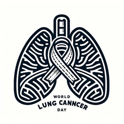 Premium Photo World Lung Cancer Day Poster Design With Lung And Ribbon Illustration