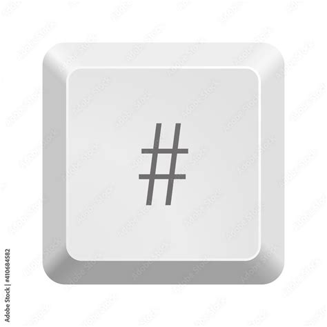 Button With Symbol Octothorpe Number Pound Sharp Hash Icon Vector