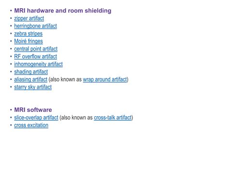 Mri Artifacts Introduction Classification Types Pptx