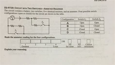 Solved The Circuit Contains A Battery Two Switches Five Chegg