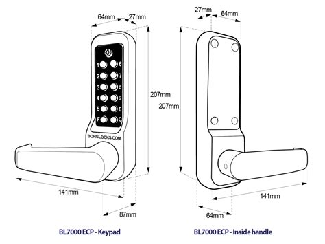 Borg BL7001 Easicode Pro Heavy Duty Push Button Code Lock And Tubular Latch Stainless Steel