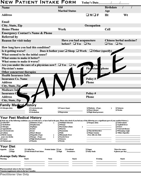 Patient Intake Form Blue Poppy Enterprises