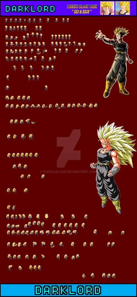 Trunks Black Tank Ssj And Ssj3 Sprite Sheet By Kakalolo55 On Deviantart