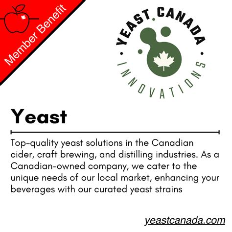 Member Benefit Yeast Canada Cider Canada Cidre Canada