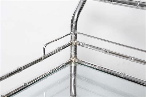Chrome Bamboo Form Two Tier Bar Cart At 1stdibs