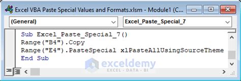 How To Copy Values And Formats With Paste Special In Excel VBA