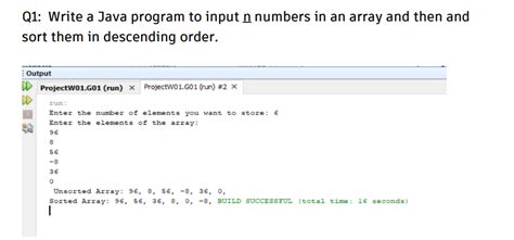 Solved Q1 Write A Java Program To Input N Numbers In An