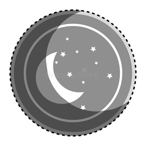 Icono Aislado Silueta De La Luna Stock De Ilustración Ilustración De