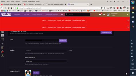 Authentication Failing When Trying To Do Anything In The Settings Page Issue