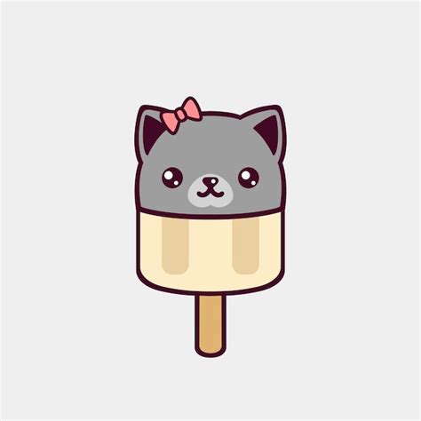 컵 에 있는 귀여운 고양이 그림 프리미엄 벡터