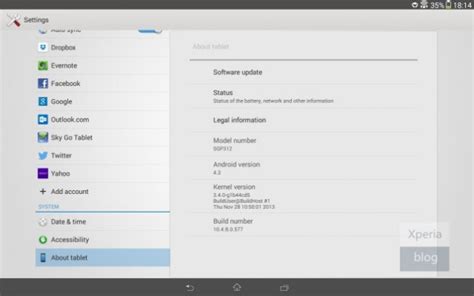 Xperia Tablet Z Android Update With Software Additions