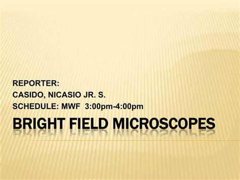 Bright Field Microscopes Ppt