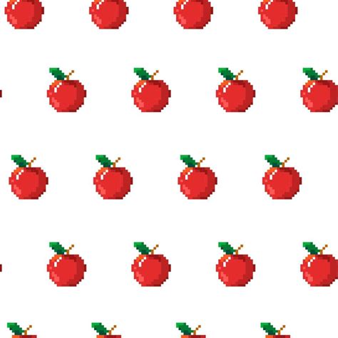 Pixel Art Apple Seamless Pattern 45368651 Vector Art At Vecteezy