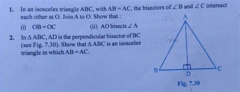 1 in an isosceles triangle abc with ab ac the bisectors of ∠b and ∠c i