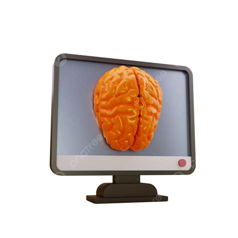 3d Computer Monitor With Intelligence Brain 3d Monitors Brains 3d