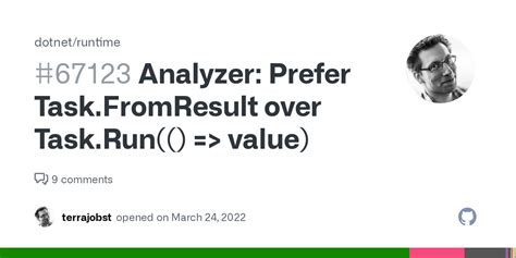 Analyzer Prefer Taskfromresult Over Taskrun Value · Issue