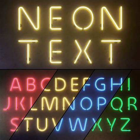 3d Light Modules Set 10 Neon Alphabet Cgtrader