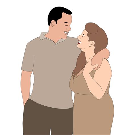 Happy Valentines Day Happy Couple Character Vector Illustration On