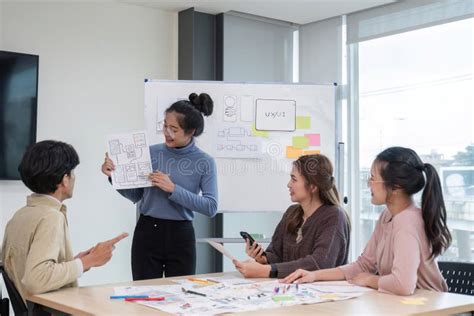 Brainstorming Session For The Creative Team Of Designers In Application Design And