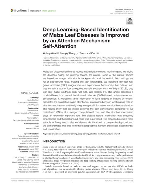 Pdf Deep Learning Based Identification Of Maize Leaf Diseases Is