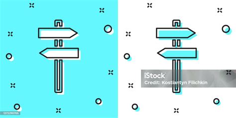 검은 줄 도로 교통 표지판 녹색과 흰색 배경에 격리 된 표지판 아이콘 포인터 기호입니다 거리 정보 표지판 방향 기호입니다 임의동적 모양 벡터 가능성에 대한 스톡 벡터 아트