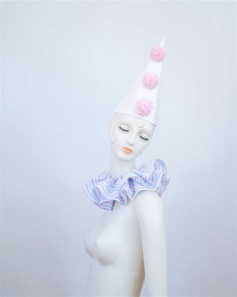 Pierrot Collar And Hat Clown Collar And Hat Pink And Blue Clown