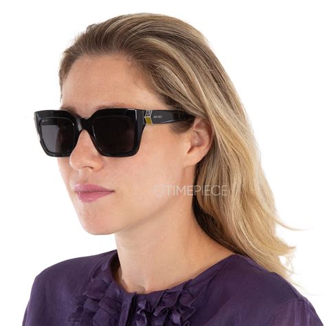 Jimmy Choo Grey Blue Rectangular Ladies Sunglasses Maikas 0807ir 50