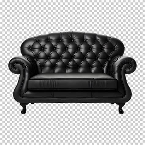투명한 배경에 고립 된 검은 소파 프리미엄 Psd 파일