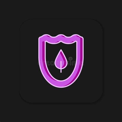 Filled Outline Shield With Leaf Icon Isolated On Black Background Eco