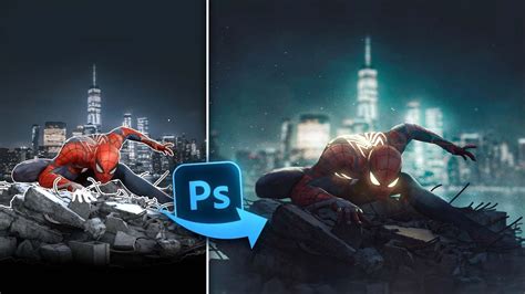 Creating A SPIDER MAN POSTER In Photoshop Photoshop Speed Art YouTube