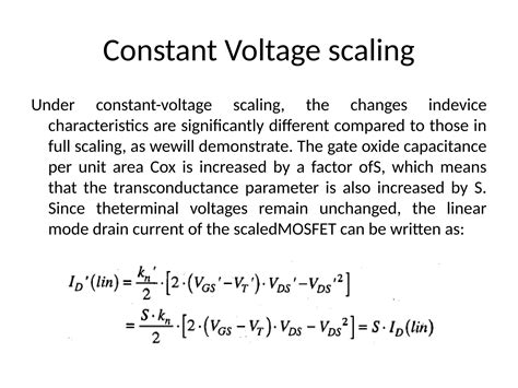 Mosfet Scaling Fcatores And Limitations Pptx